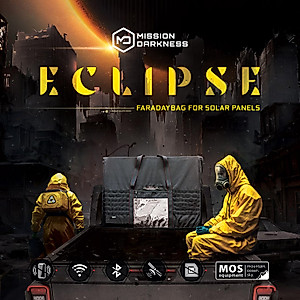 Mission Darkness Eclipse Faraday Bag for Solar Panels & Extra-Large Electronics // Military-Grade RF Shielding Case Designed for EMP CME Solar Flare Protection, Preppers, and Personal Security