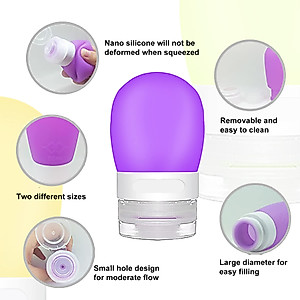 AICMEI 4-Pack Squeeze Salad Dressing Bottles, Leak Proof Food Storage Sauce Bottles Sauce Bottles, Portable Small Salad Dressing Containers,Food-grade Silicone- 4 Colors(1.3oz and 2 oz)