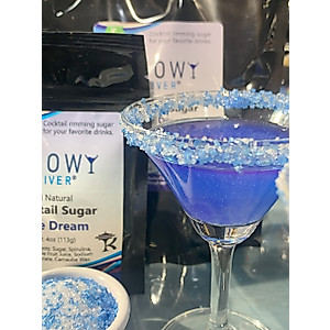 Snowy River Cocktail Sugar Rimmer Mixed Blends - All Natural Cocktail Decorating Sugar, Cocktail Garnish (Blue Dream, 2oz Bottle)