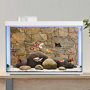 AWERT Stone Aquarium Background Rocky Fish Tank Background Rock Terrarium Background 48x24 inches Vinyl
