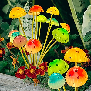 Solar Garden Lights, 2 Pack Solar Mushroom Lights Outdoor, Upgraded 24LED Mushroom Flower Light Yard Decor Outside Waterproof, Garden Decor for Lawn Front Porch Patio Backyard