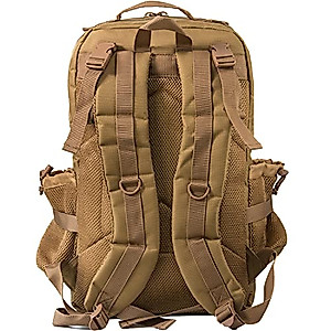 ActiveDoodie Dad Diaper Bag for Men with Camo Changing Pad, USA Dad Squad Patches, Diaper Bag for Dad, Coyote Brown