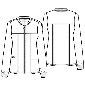 Cherokee Women Warm Up Scrubs Jacket Modern Classic Fit with Zip Front WW305AB, S, Black