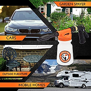 TOUCAN AUTO EZ FOAMER Car Wash Kit! Spray Foam Cannon Pressure Washer Accessories for Garden Hose. Adjustable Mix Head, Car Foam Gun, Brass Hose Quick Connect, Crack-Proof Soap Bottle and Attachments