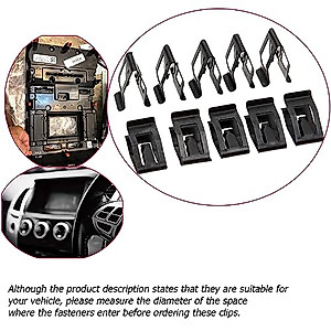 BELOMI 50 Pcs Dashboard Trim Clips, Car Front Console Dash Retainer, Automotive Metal Dashboard Trim Clamps, Vehicle Interior Black Rivets Fasteners, Universal for Most Cars