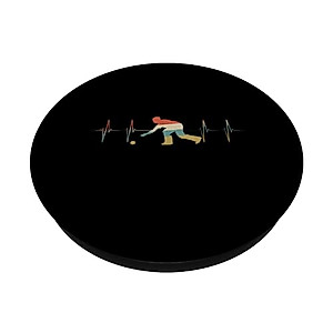 Lawn Bowls Heartbeat Retro ECG EKG Sportsman PopSockets Standard PopGrip
