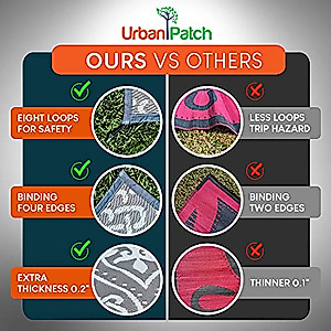 UrbanPatch RV Patio Mat | Camping Outdoor Rug Extra Large | 9x18' Thick Woven Reversible Mat | Washable Camper Carpet for Outside