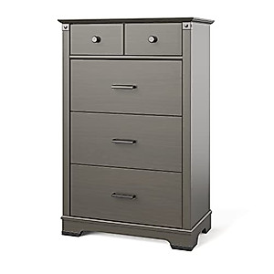 Child Craft Redmond 3-Piece Baby Nursery Set with 4-in-1 Convertible Crib, 3-Drawer Dresser, and 4-Drawer Chest, Dapper Gray