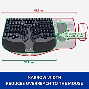 Truly Ergonomic Cleave Keyboard - Tactile Optical Mechanical Switches Better Than Cherry MX, Natural Typing, Comfortable Palmrest, Backlight, Strong Aluminum Body, Best Split Keyboard, Windows/Mac