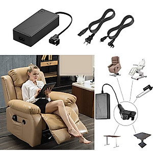 YL Electric Sofa Recliner Transformer Charger or Lift Chair Power Adapter 29V 2A for Okin,Limoss,Pride,Golden,Lazboy,Berkline,Med-Lift + AC Power Cable + Motor Cable