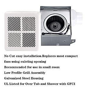 Tech Drive Very-Quiet 70 CFM, 2.0 Sone Bathroom Ventilation and Exhaust Fan (70CFM)
