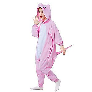 CANASOUR Unisex Halloween Kids Pink Pig Onesie For 6-8 Years Girls Costume Party Cosplay Pyjamas (Height 47-51”, 6 Years, Pig)