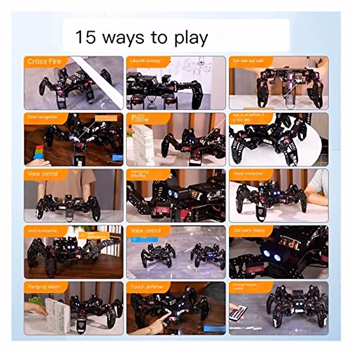 Smart Robot Bionic Robot Spider Robot Compatible with Programming Open Source Spider Robot Robot Toys (Color : Assembled Package F, Size : Robot)