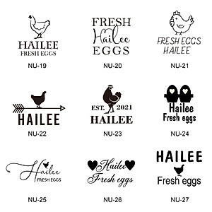 Custom Wooden Egg Box Stamps, Personalized Rubber Egg Box Stamps, Fresh Egg Box Stamps, Farm Box Stamps, Chicken Coop with Handle & Print