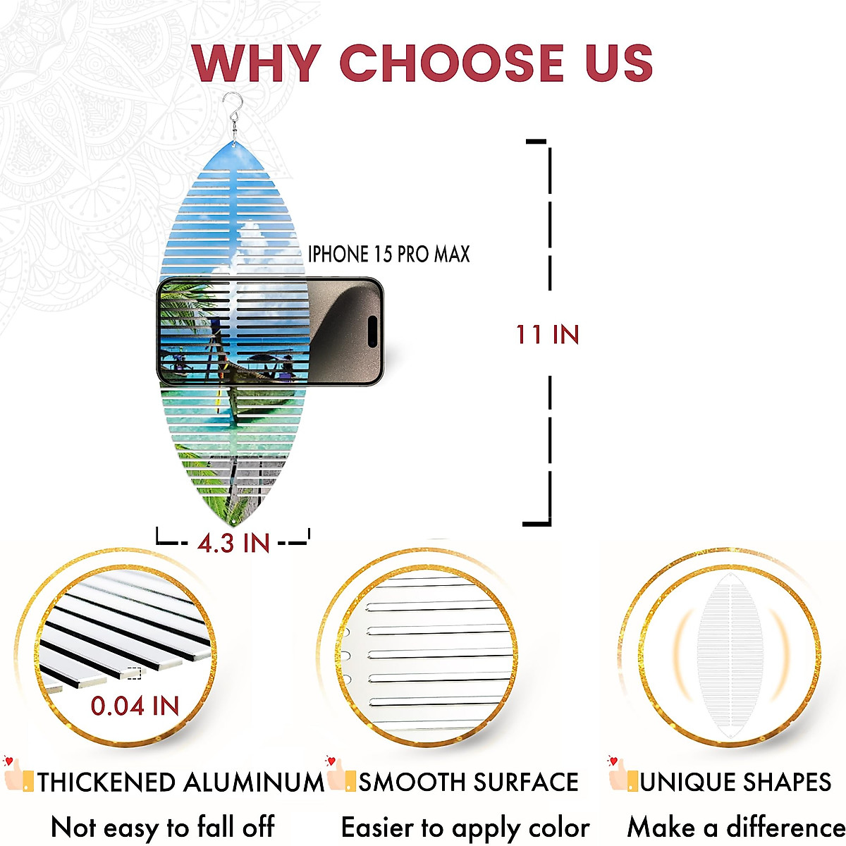 4 Pcs 11 Inch Sublimation Wind Spinner Blanks, Aluminum Wind Spinners Sublimation Blanks, Sublimation Blank Wind Spinners DIY Sublimation Wind Spinners Ornaments for Garden Yard (Helix)