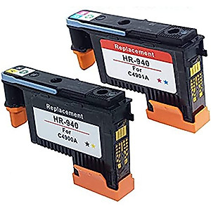 LKB 2PK HP940 Printhead C4900A C4901A Remanufactured Printhead and 1 Set 940 940XL Ink Cartridge for HP Officejet 8000 8500A (Printhead and Cartridge) -USA