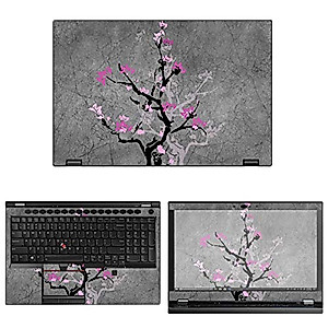 Decalrus - Protective Decal Floral Skin Sticker for Lenovo ThinkPad P53 (15.6" Screen) case Cover wrap LEthnkpd15_P53-34