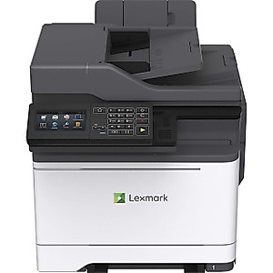 Lexmark MC2535adwe Multifunction Color Laser Printer with a 4.3-inch Color Touch Screen, Wireless Capabilities, Duplex Printing, and Analog Fax (42CC460), White/Gray, Medium