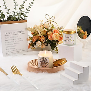 Roowest 10 Jars Christmas Thank You Candles Bulk 3.5 oz Thank You Gifts Bulk Soy Wax Jar Inspirational Candle Employee Appreciation Gifts for Coworkers Team Women Teacher(White,Polka Dot Style)