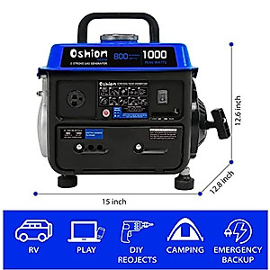 TUFFIOM GG950 Portable Generator, 1000W Gasoline Powered Generator Creat for Camping Back Yard BBQ's and Parties，EPA & CARB Compliant