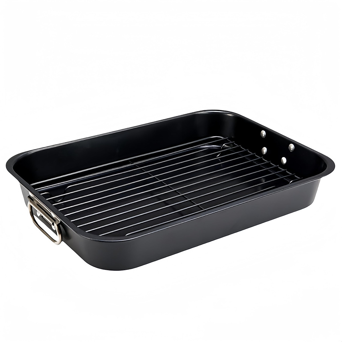 Roasting Pan with Rack and Handles-15" Heavy Duty Carbon Steel Roaster Pan for Oven - Turkey Chicken Meat & Vegetables,Toaster Oven Tray Pans with cooling rack,Baking Sheet with Rack Dishwasher Safe