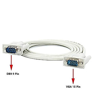 Dahszhi DB9 9 Pin Male to VGA Video 15 Pin Male Serial Port Cable RS232 1.35M/4.4FT Length