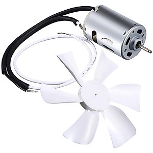 6" Replacement White RV Vent Fan Blade with 12V D-Shaft RV Vent Motor,Compatible with Heng's, Elixir, Ventline, Jensen RV