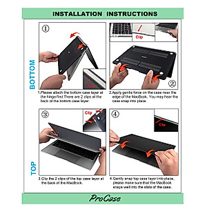 ProCase for MacBook Air 13 Inch 2020 2019 2018 A2337 M1 A2179 A1932, Hard Case Shell Cover with Keyboard Skin Cover -Black