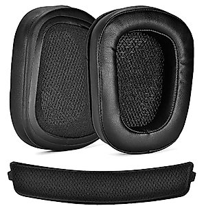 G933 G935 Ear Pads - defean Replacement Ear Cushion Earpads and Headband Compatible with Logitech G933 G935 G633 / g 933 g 935 g 633 Artemis Headphones (Leatheratte Ear Pads+Headband)