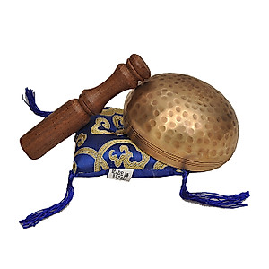 Dharma Store Nepalese Hand Hammered Tibetan Meditation Yoga Singing Bowl Set - with Traditional Design Fridge Magnet