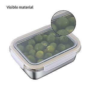 Tikafu 18/8 Stainless Steel Food Containers | Food Preservation Lunch Box | Leak Proof Stackable Light and Easy Storage | Set of 3 (21oz/43oz/76oz) | BPA FREE, B4200