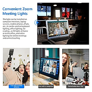 NEEWER LED Selfie Light with Front & Back Phone Clip, High Power 60 LED 2000mAh Rechargeable CRI 95+, 3 Light Modes, Portable Clip on Light for Phone/Tablet/Laptop, Zoom Call TikTok Video Fill Light