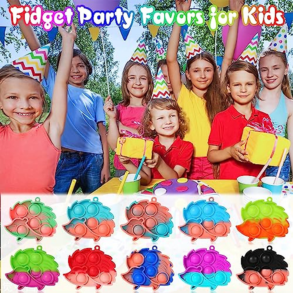 Pop Fidget Toys Its Party Favors for Kids 4-8 8-12, 20PCS Hedgehog Toy Mini Pop Keychain It Fidget Toy Bulk Fidgets for Classroom Prizes for Kids Birthday Goodie Bag Stuffers Autism Sensory Toys Packs