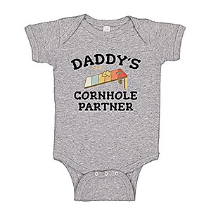 The Shirt Den Daddy's Cornhole Partner Cornhole Baby Bodysuit One Piece NB Athletic Heather
