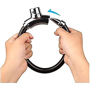 Bicycle Lock, Anti-Theft Steel Cable Lock, Portable Mini Ring Lock Mountain Road Bike Riding Equipment Accessories(Color:Black)