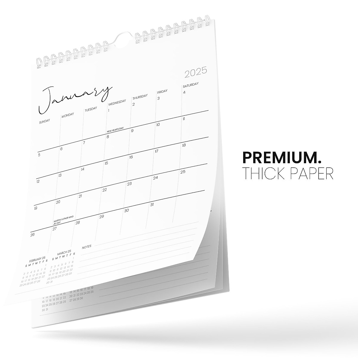 Karto Wall Calendar 2024-2025 - Vertical 8.5x11 inch Runs Until December 2025 - Boost Your Productivity and Easy Planning with the Aesthetic Monthly Calendar - Cursive