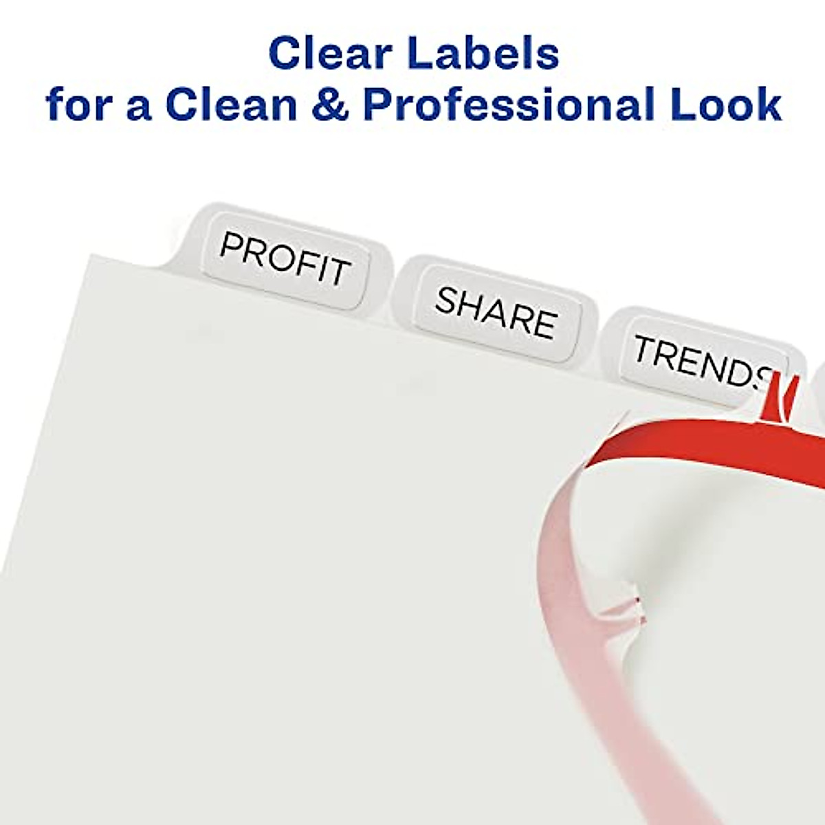 Avery 8-Tab Binder Dividers, Easy Print & Apply Clear Label Strip, Index Maker, White Tabs, 25 Sets (11447)