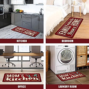 chiinvent Kitchen Mats for Floor Cushioned Anti Fatigue Mats for Kitchen Floor Red Kitchen Floor Mat Memory Foam Kitchen Rugs Sets of 2, 17.3x28 + 17.3x47, 0.4 inches