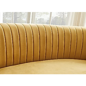 ERYE Contemporary Half-Moon Curved Symmetrical Modular Sectional Sofa for Living Room, 6 Toss Pillows Included, 140.94”Lx 41.73”Wx 33.46”H