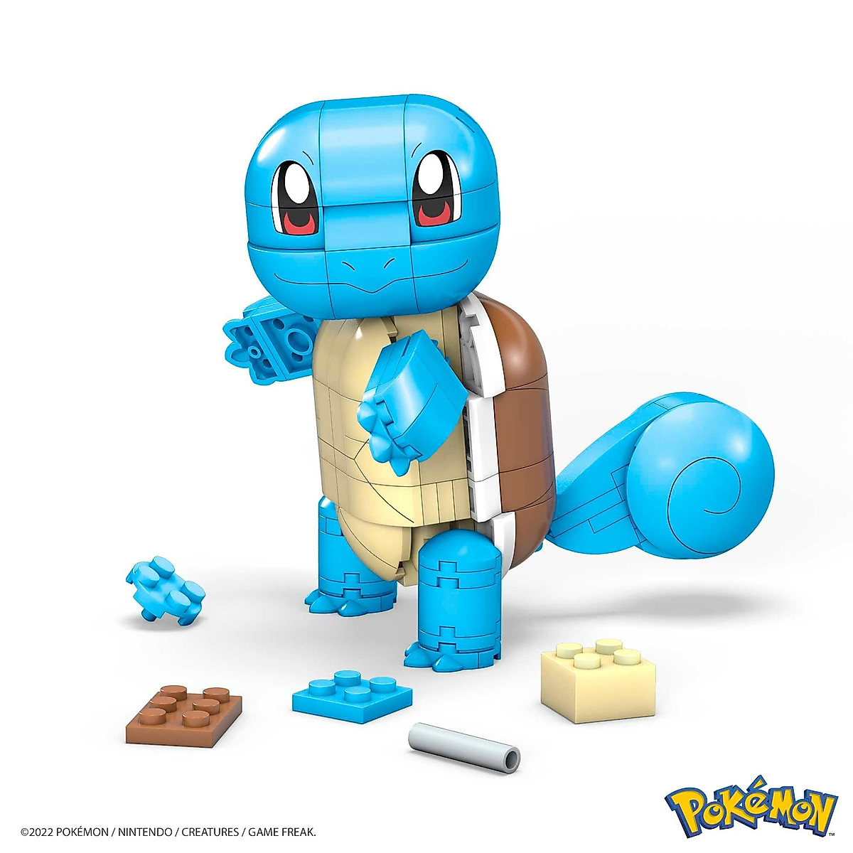Mega Pokémon Building Toys Set Build & Show Squirtle with 199 Pieces, Articulated and Poseable, 4 Inches Tall, for Kids