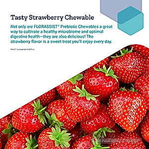 Life Extension FLORASSIST Prebiotic Chewable (Strawberry) - Microbiome Prebiotics Supplement for Intestinal, Colon & Digestive Health - Non-GMO, Gluten-Free, Vegetarian – 60 Chewable Tablets