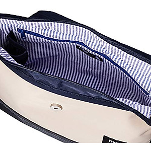 Moz Shoulder Bag, Lightweight, Water Repellent, Cover, Flap, Messenger, Navy x Off-White