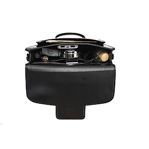 Daisy Rose Cross Body Bag with Magnet Closure - PU Vegan Leather Shoulder Bag - BLACK