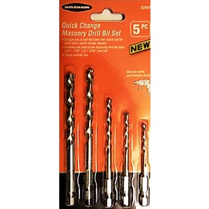 Quick Change Masonry Drill Bit Set (5 pc Warrior)