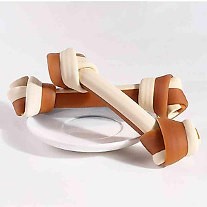 UrbanX Rawhide Free Dog Bones, 8" Real Chicken Wrapped Dog Chew Bones for Great Pyrenees and Other Large Working Dogs Training Treats - 2 Count