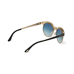 Tom Ford Oval Sunglasses TF438 Angela 05P Matte Black/Gold FT0438