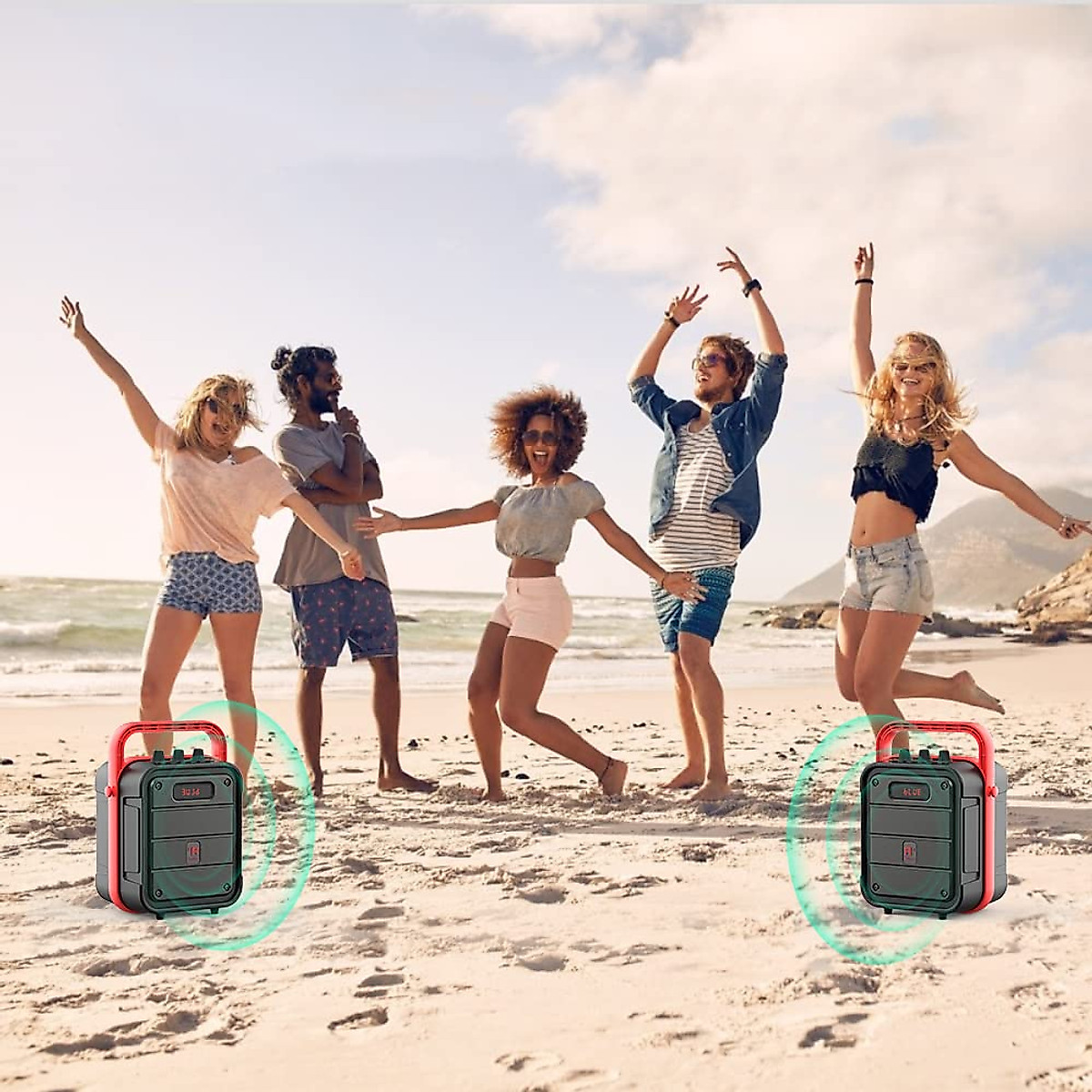 Shinco Bluetooth PA System with Wireless Microphone, FM Radio and Remote Control, Great for Home, Party, Travel, Church