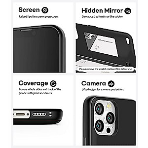GOOSPERY Magnetic Door Bumper Compatible with iPhone 13 Pro Case, Card Holder Wallet Case, Easy Magnet Auto Closing Protective Dual Layer Sturdy Phone Back Cover - Black