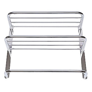 TFCFL Wall-Mounted Hanger Bar Shelf 2 Tier Towel Storage Rack Rail Bathroom Hotel Rack (Style 14)