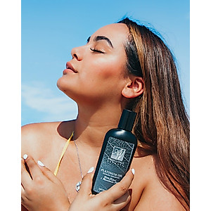 Absolutely Natural - Platinum Dark Tanning Oil - Organic Suntan Lotion with Bronzer for Outdoors & Massages - Rose Hips & Aloe - 6 Oz